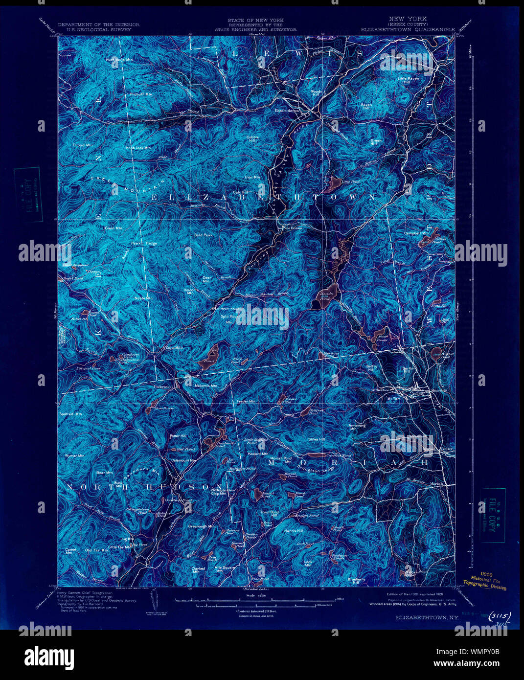 Map of elizabethtown new york hi-res stock photography and images - Alamy