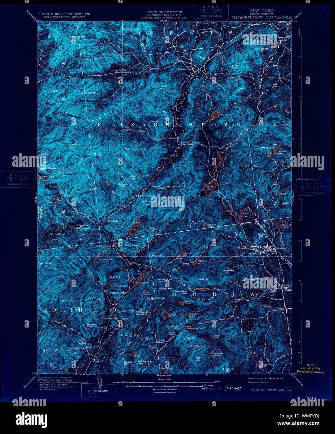 Map of elizabethtown new york hi-res stock photography and images - Alamy
