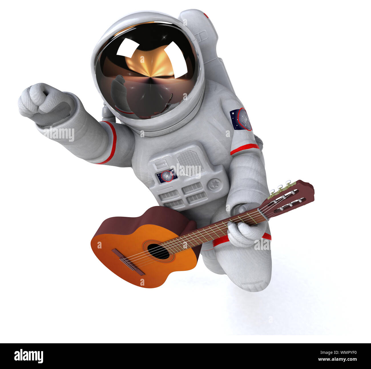 Fun astronaut - 3D Illustration Stock Photo - Alamy