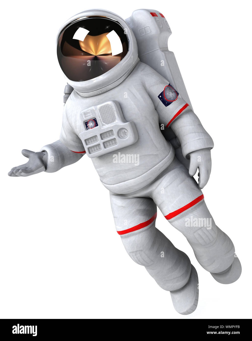 Fun astronaut - 3D Illustration Stock Photo - Alamy