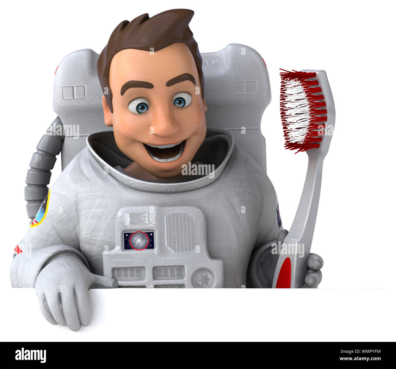 Fun astronaut - 3D Illustration Stock Photo - Alamy
