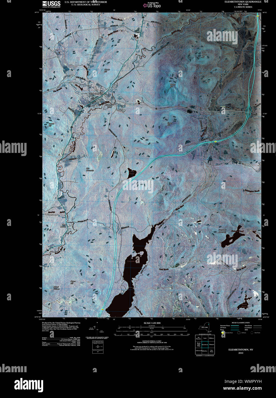 Map of elizabethtown new york hi-res stock photography and images - Alamy