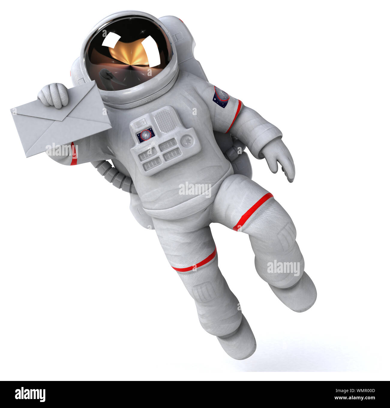 Fun astronaut - 3D Illustration Stock Photo - Alamy