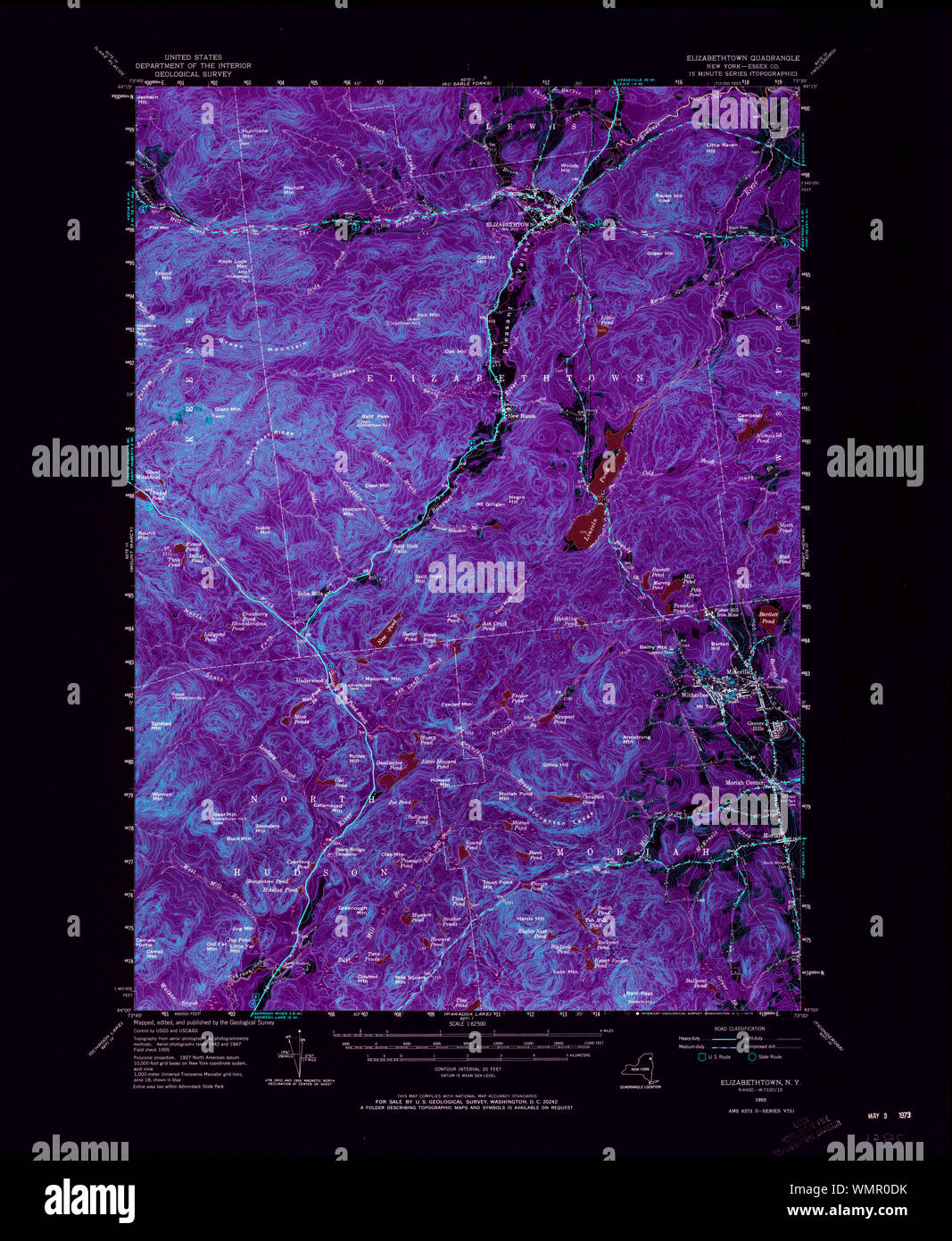 Map of elizabethtown new york hi-res stock photography and images - Alamy
