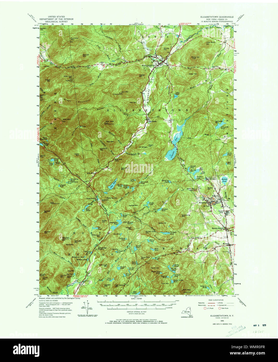 Map of elizabethtown new york hi-res stock photography and images - Alamy