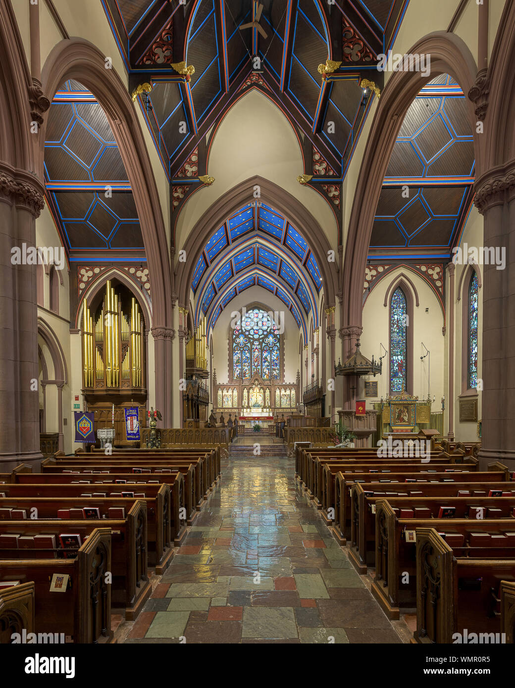 Interior of the historic St. Paul's Episcopal Cathedral on Pearl Street ...