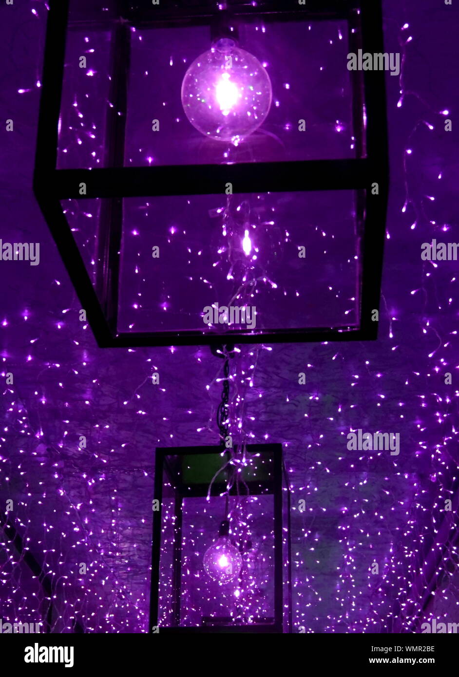 8 photos wiht lamps, colorful, in abstract background, in many colors ...