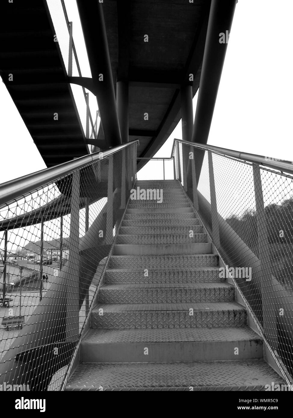 Steps of the footbridge Black and White Stock Photos & Images - Alamy
