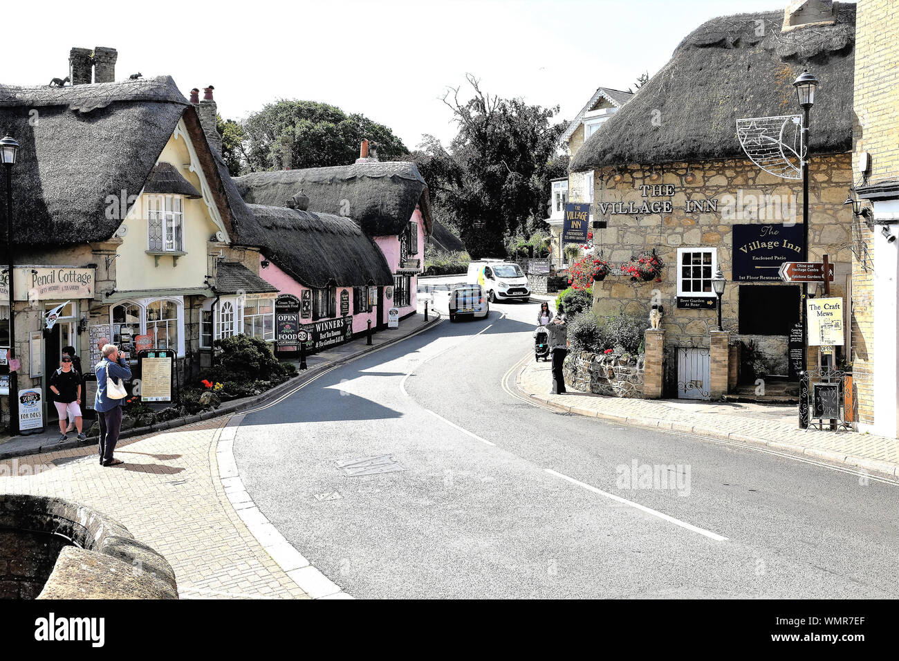 Shanklin, Isle of Wight, UK. August 15, 2019. Tourists enjoying the ...