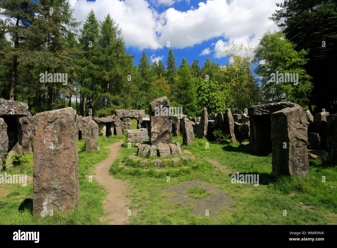The Druids Temple folly near the village of Ilton, Masham town, North ...