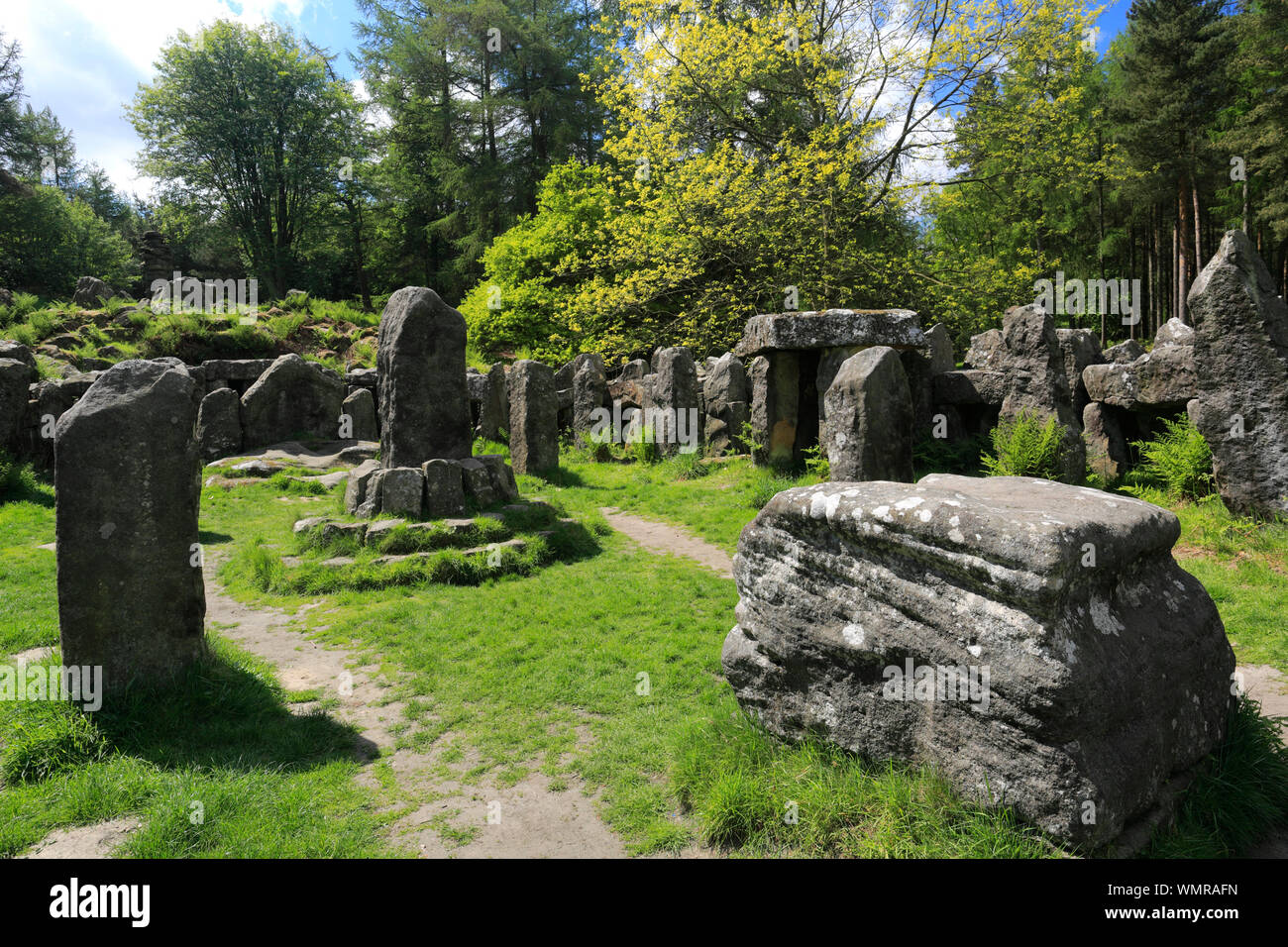 The Druids Temple folly near the village of Ilton, Masham town, North ...