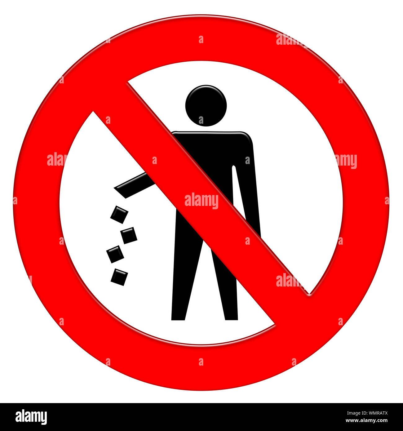 Prohibition symbol to throw waste on the ground illustration icon Stock ...