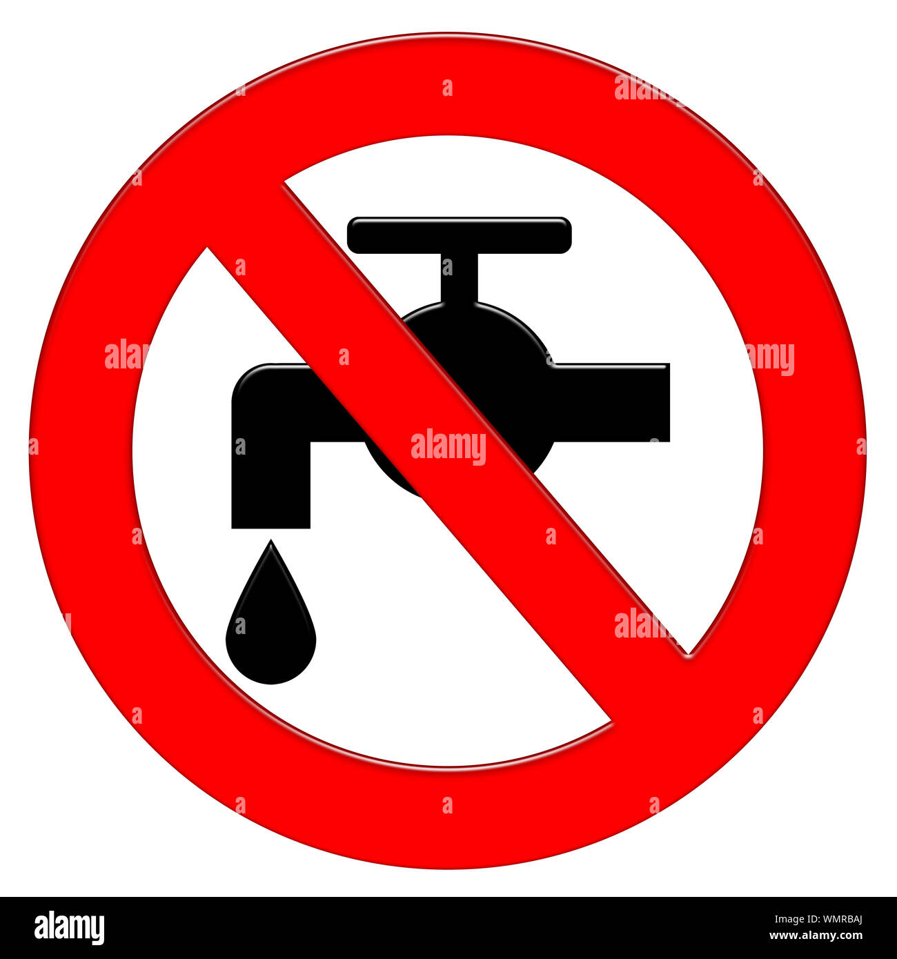 Prohibition symbol with tap illustration icon Stock Photo - Alamy