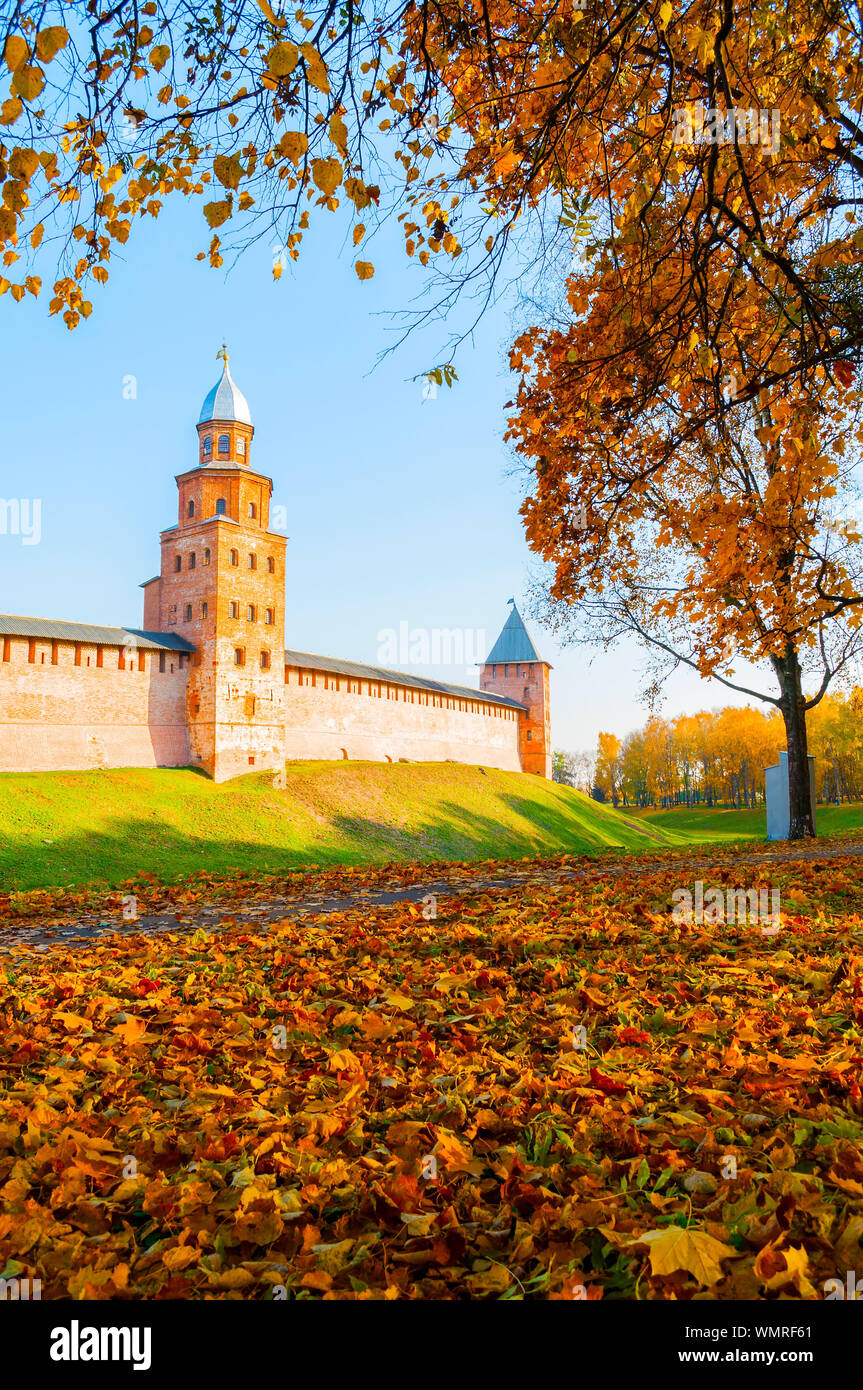Veliky Novgorod, Russia. Kokui and Prince towers of Veliky Novgorod ...