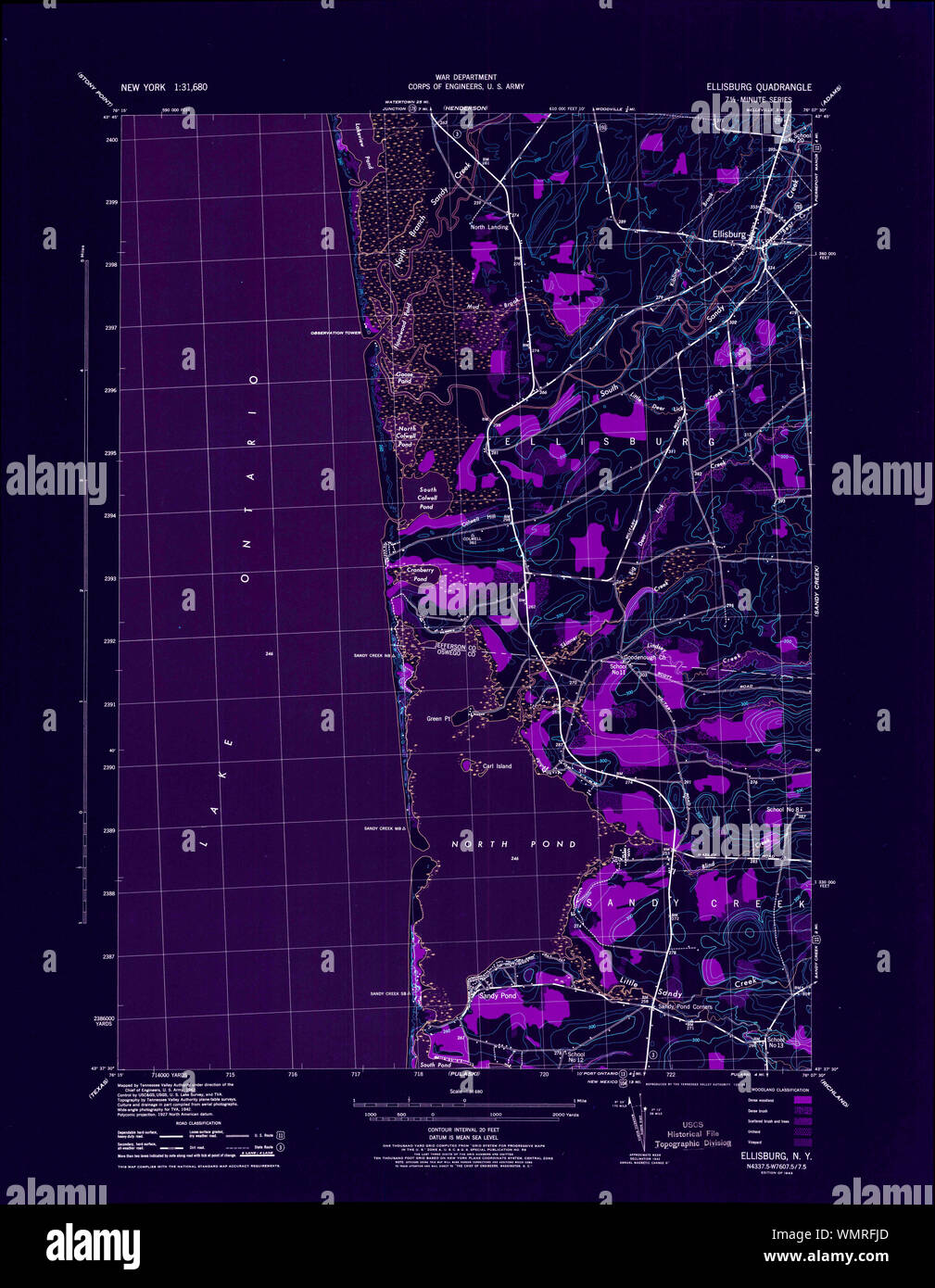 New York NY Ellisburg 138207 1943 31680 Inverted Restoration Stock ...