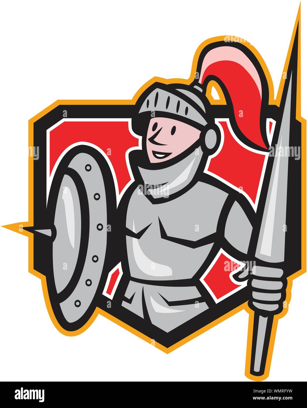 Knight Shield Lance Crest Cartoon Stock Vector Image & Art - Alamy