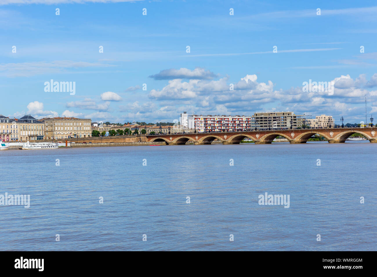 Famous bridge Pont de Pierre, Bordeaux, Aquitaine, France Stock Photo ...