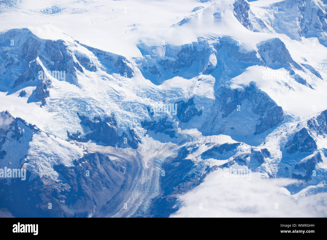 Aerial view of the Southern Patagonian Icefield in Chile from an ...