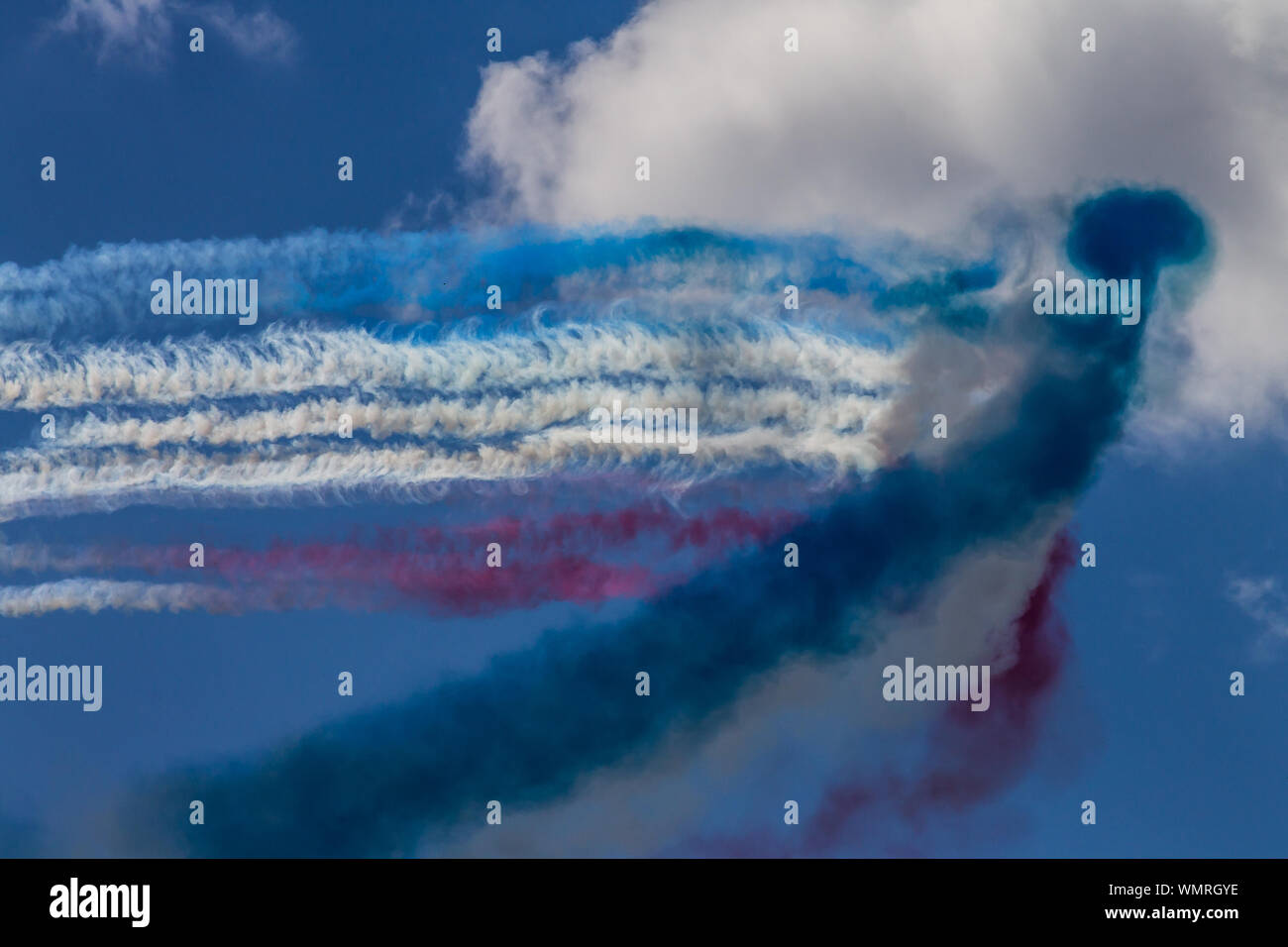 Smoke Trails after Airshow Stock Photo - Alamy