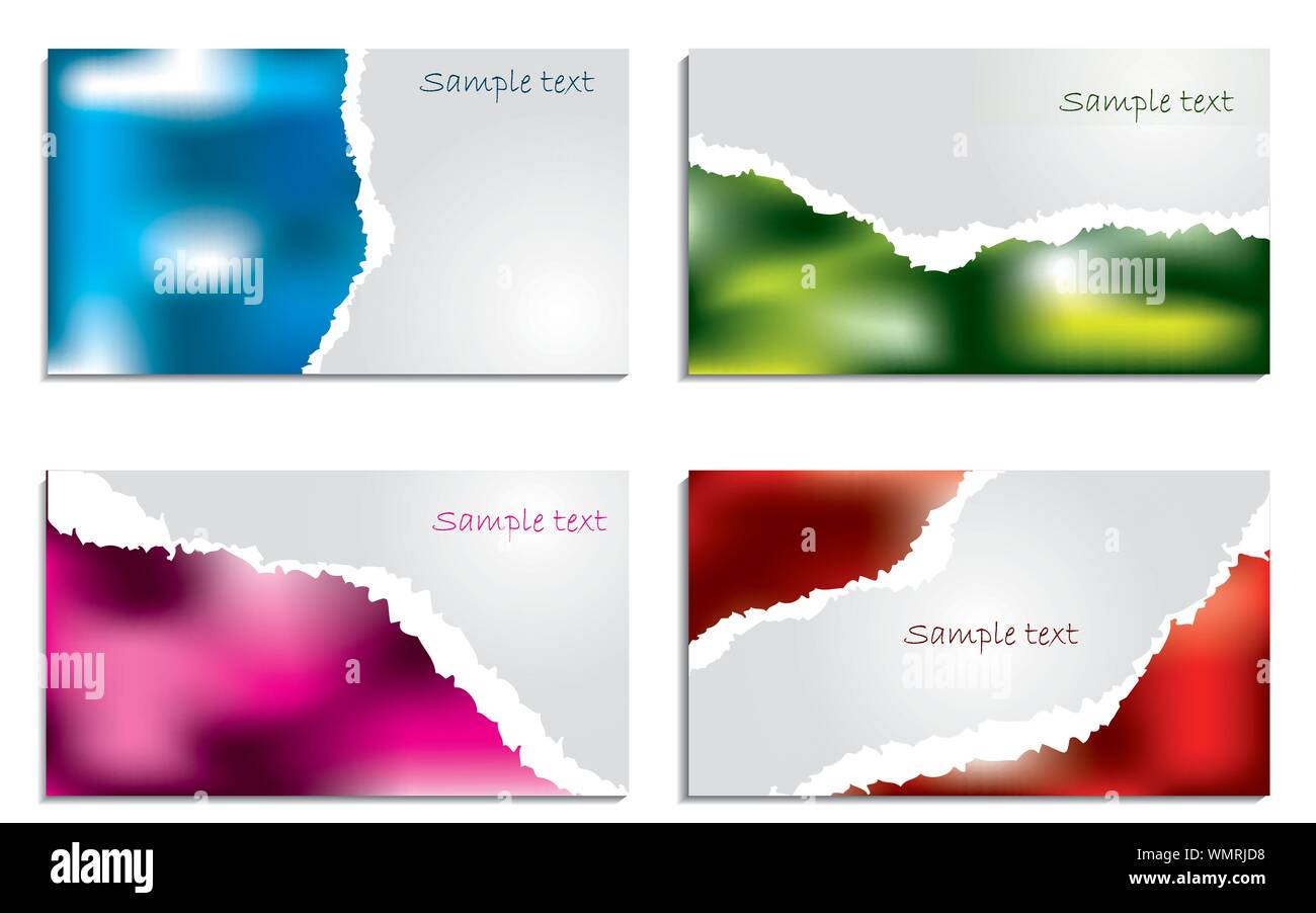 Torn color business card set Stock Vector Image & Art - Alamy