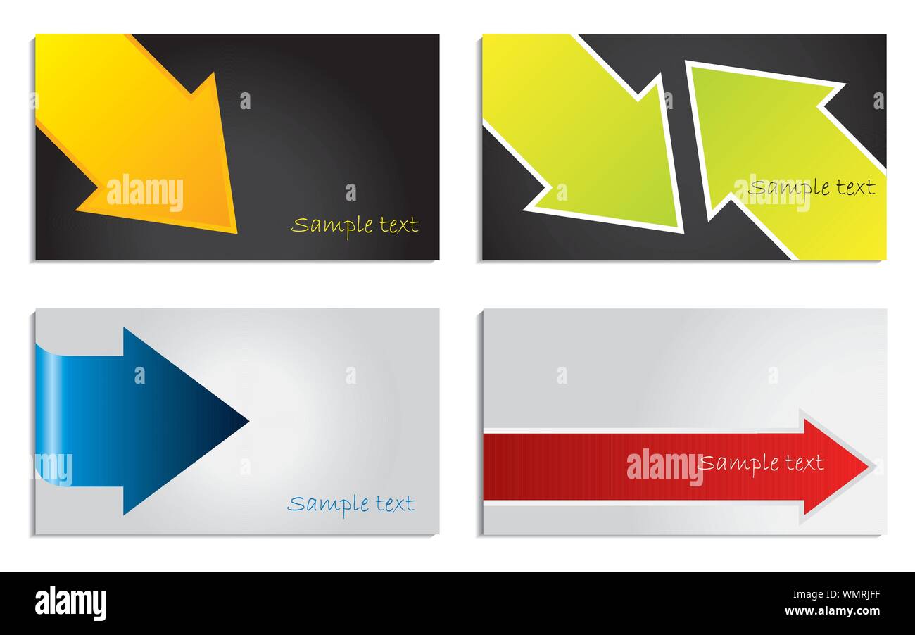 Colorful arrow business card set Stock Vector Image & Art - Alamy