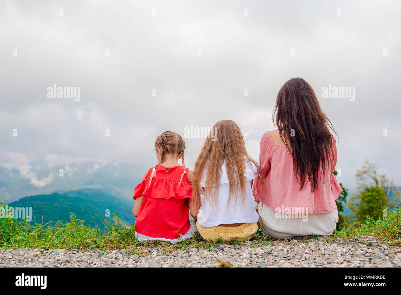 Mother with kids on summer vacation Stock Photo - Alamy