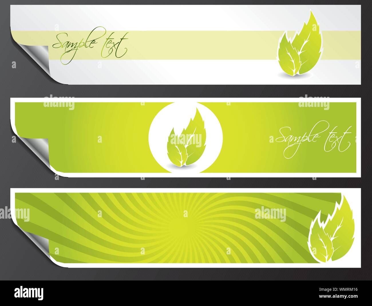 Eco banner set in green color Stock Vector Image & Art - Alamy