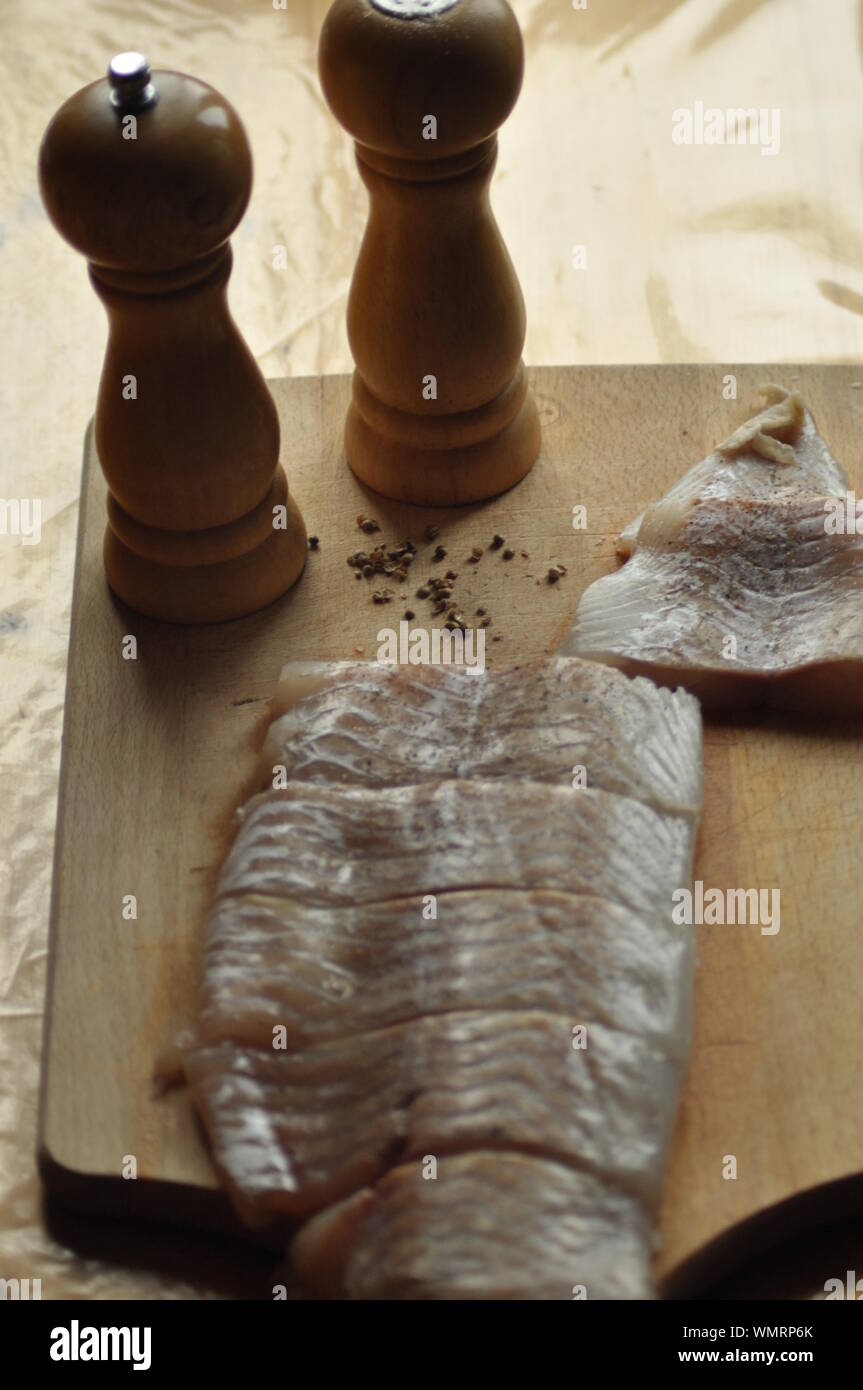 Fillet of fish. Dish, main dish. Fasting food seasoning Stock Photo - Alamy