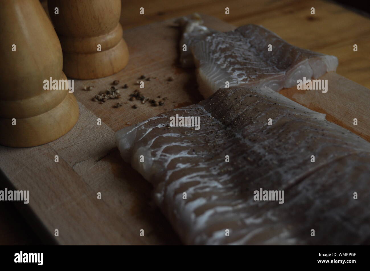 Fillet of fish. Dish, main dish. Fasting food seasoning Stock Photo - Alamy