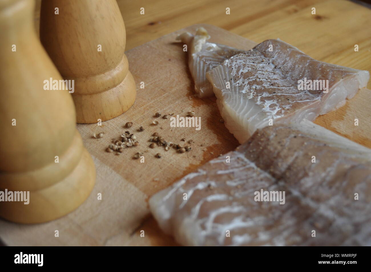 Fillet of fish. Dish, main dish. Fasting food seasoning Stock Photo - Alamy