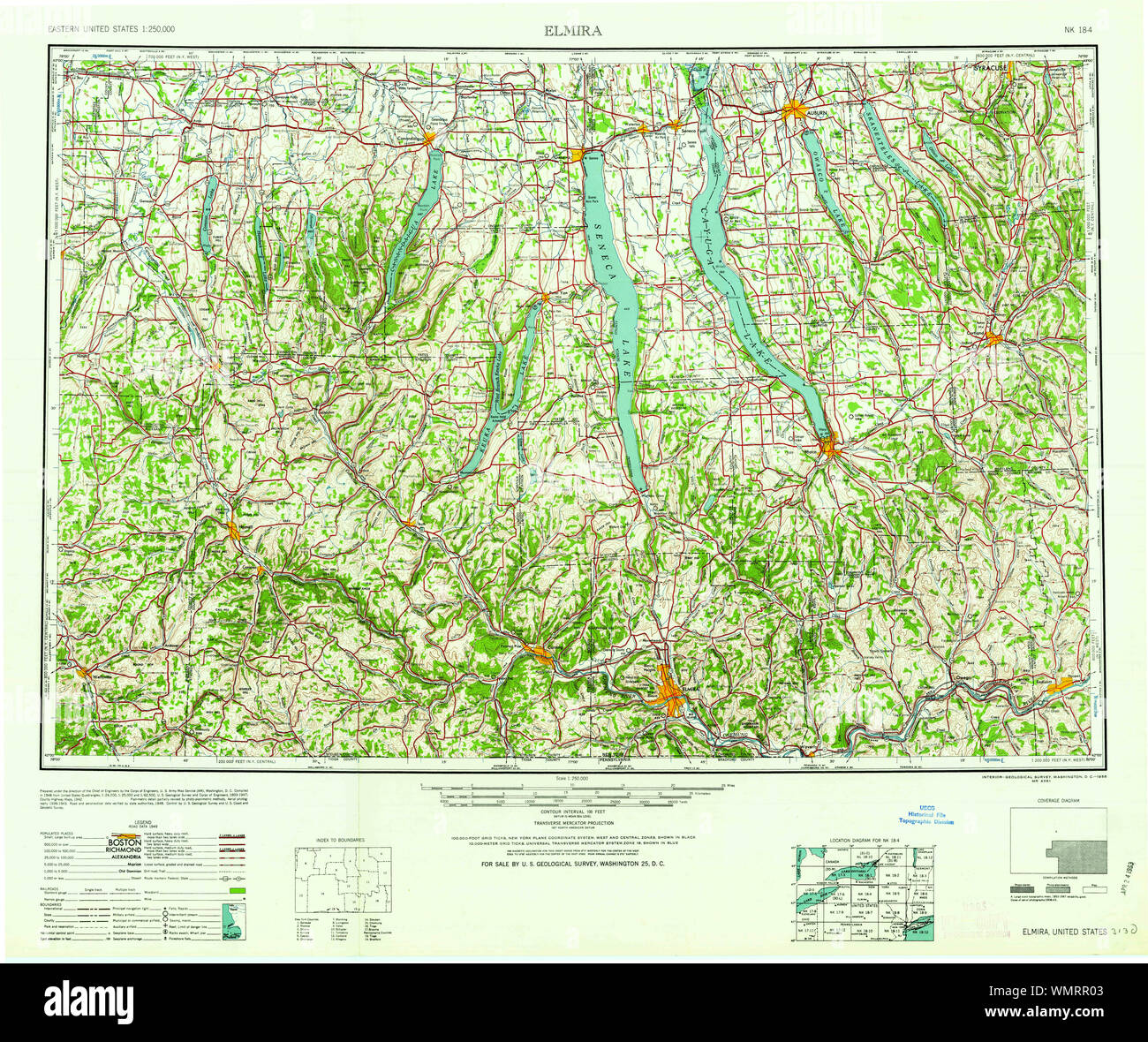 Elmira new york map hi-res stock photography and images - Alamy