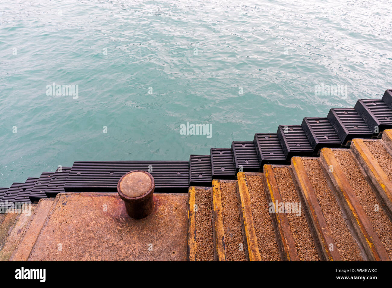 Stairs With Rubber Bumper Protection Safety Harbour Stock Photo - Alamy