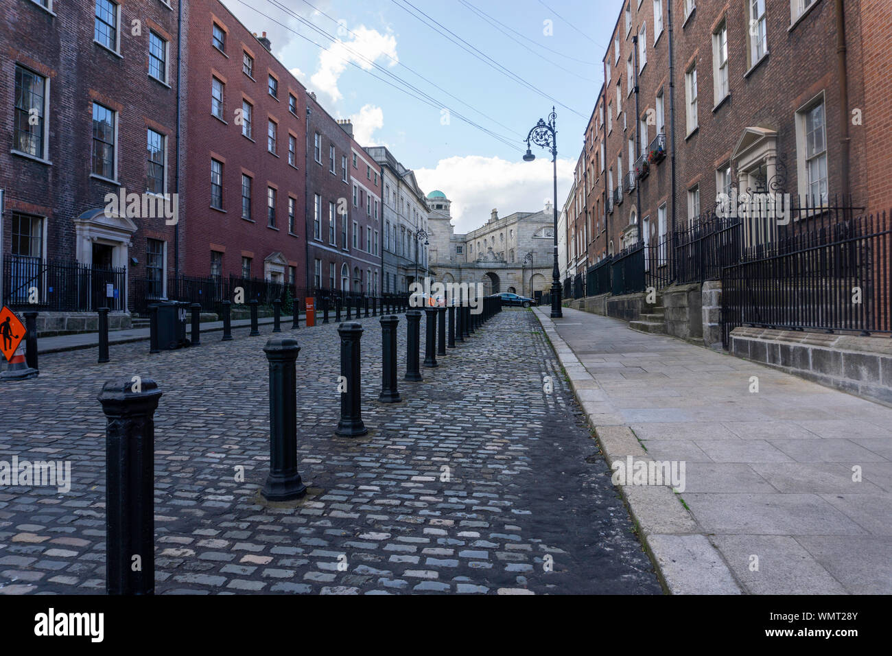 The cobbled streets of Henrietta Street,Dublin, a street of Georgian ...