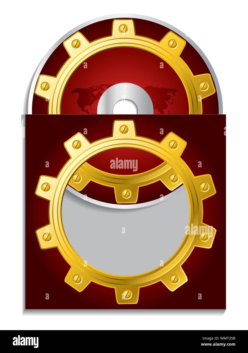 Map of world cog Stock Vector Images - Alamy