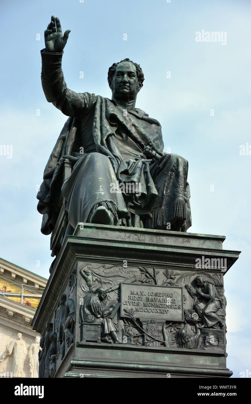 Statue of Maximillian Joseph, King of Bavaria, Munich, München, Germany ...