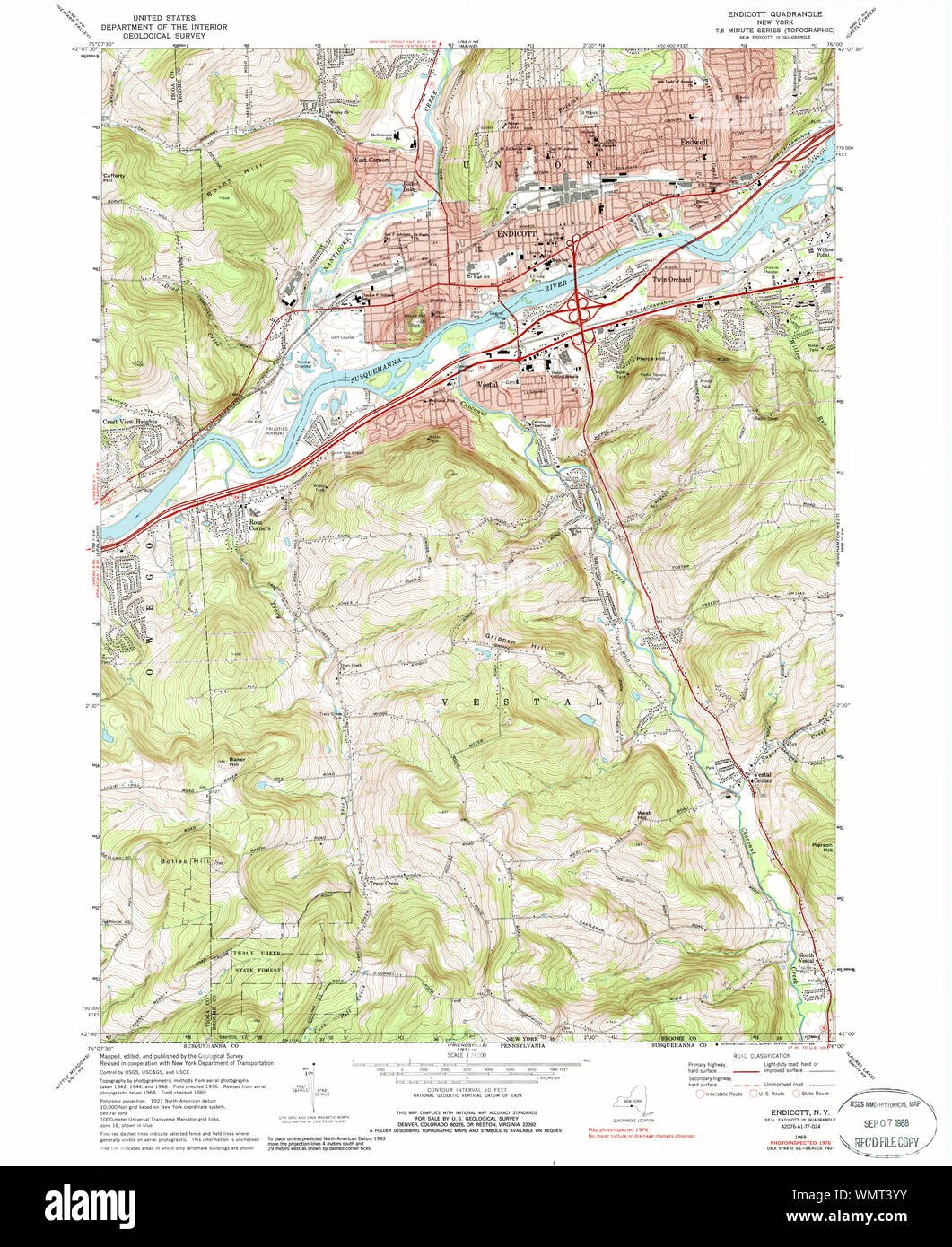 Map of endicott hi-res stock photography and images - Alamy