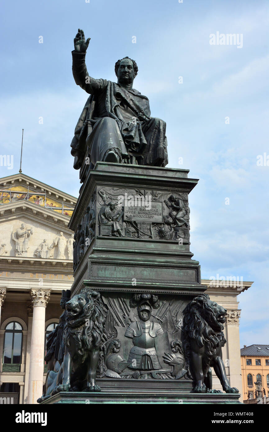 Statue of Maximillian Joseph, King of Bavaria, Munich, München, Germany ...