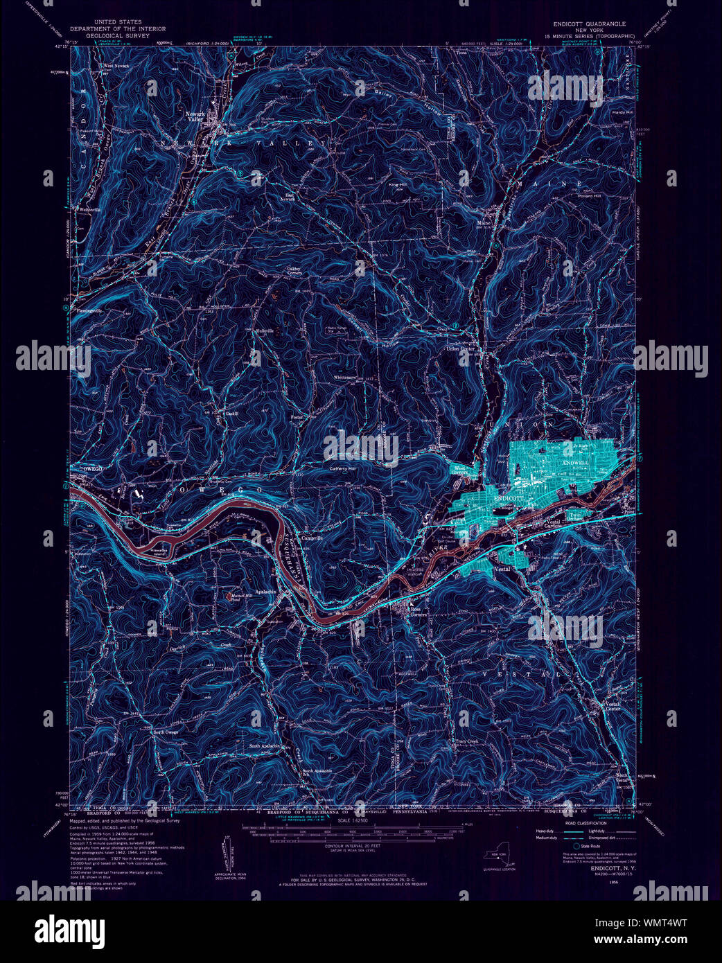 Endicott map hi-res stock photography and images - Alamy