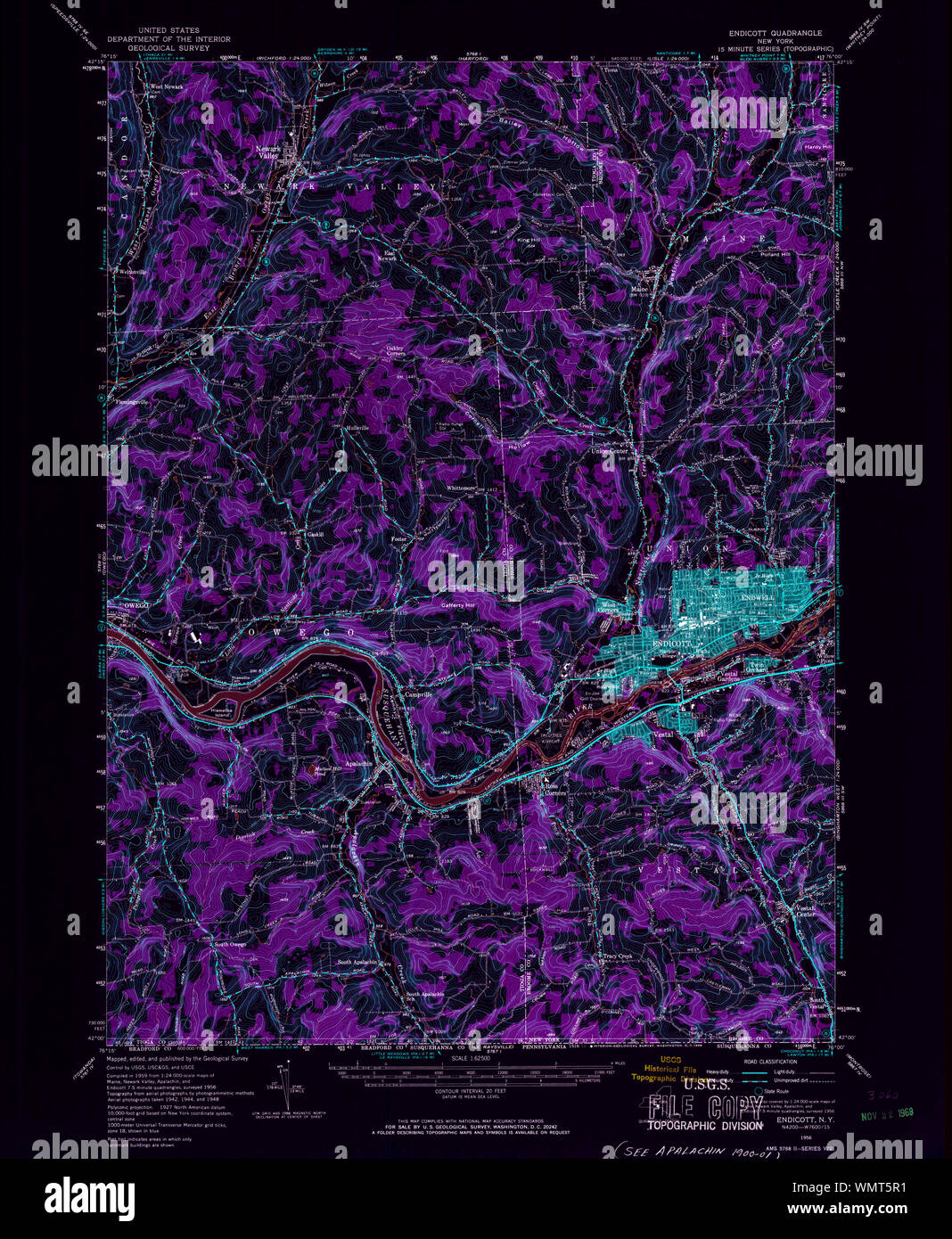 Map of endicott hi-res stock photography and images - Alamy