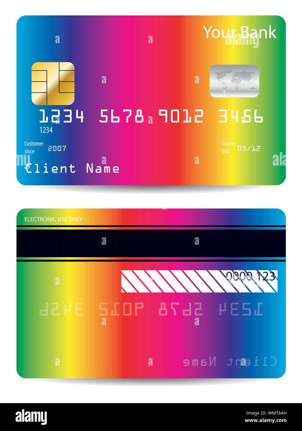 Rainbow bank card design Stock Vector Image & Art - Alamy