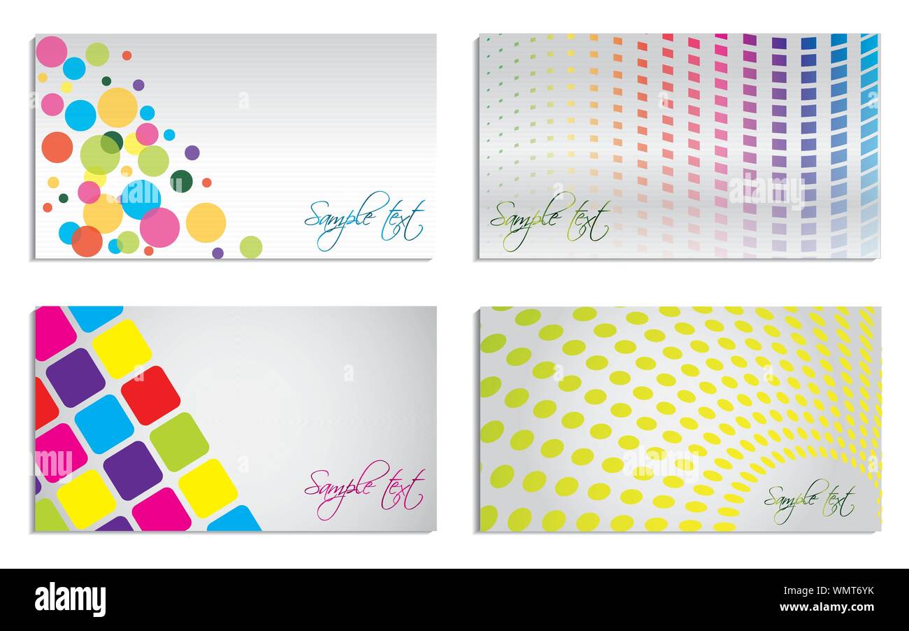 Vivid colored business card set Stock Vector Image & Art - Alamy