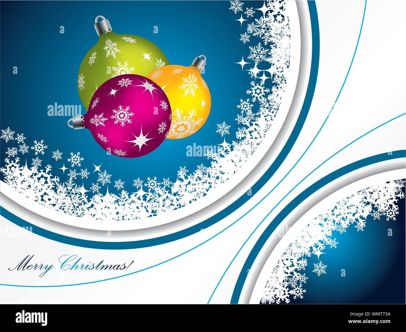 Blue christmas greeting with decorations Stock Vector Image & Art - Alamy