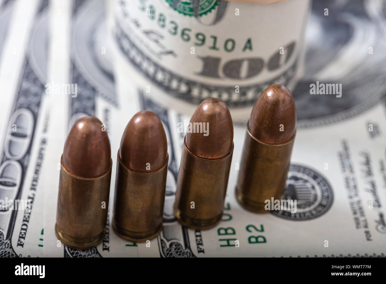 Dirty money together with bullets criminal activities, dollar Stock ...