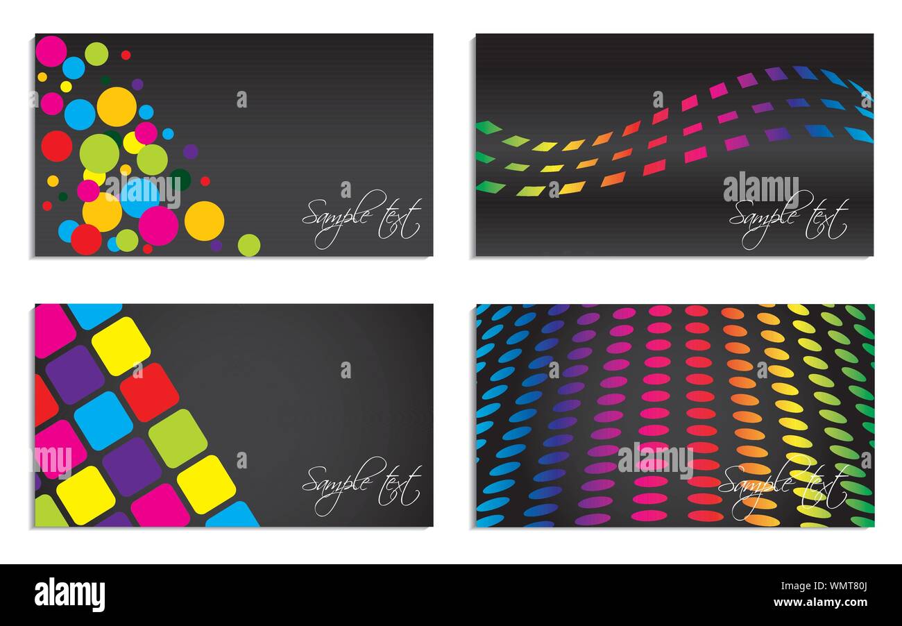 Vivid colored business card set Stock Vector Image & Art - Alamy