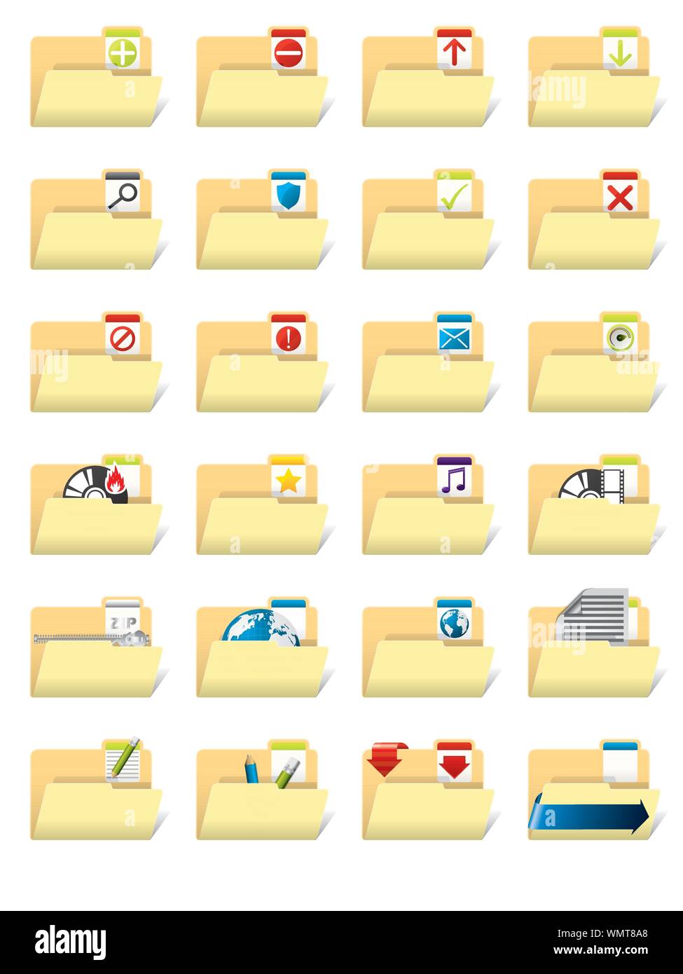 Folder icon set Stock Vector Image & Art - Alamy