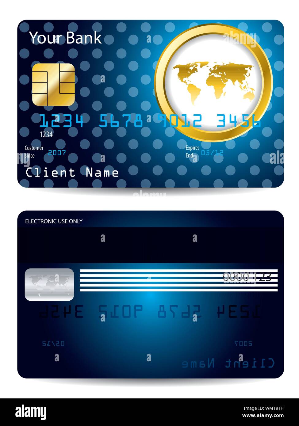 Golden map in ring credit card design Stock Vector Image & Art - Alamy