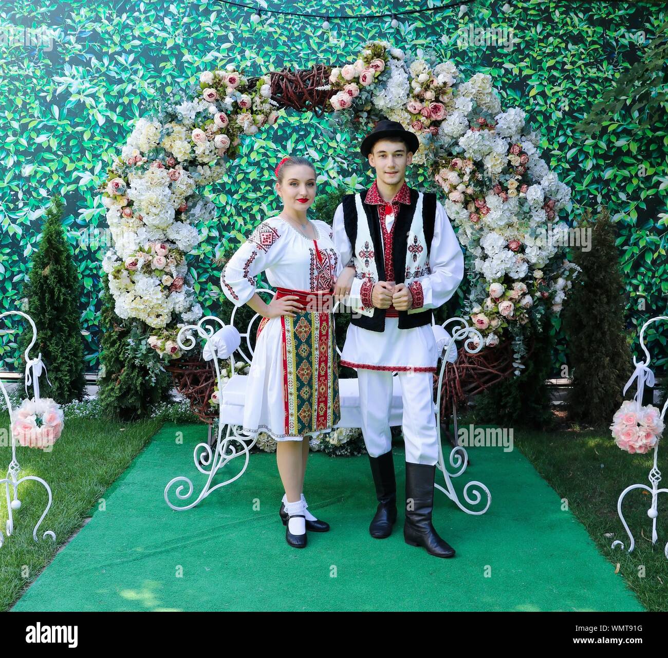 A couple wearing traditional wedding clothes hi-res stock photography ...