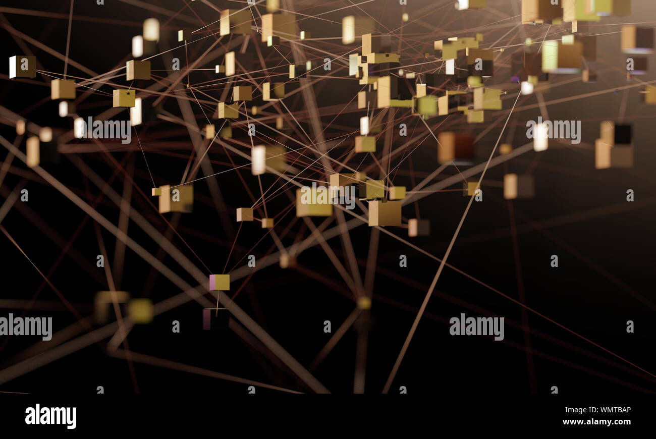 Network And Data Net System Abstract Backgroundstructure And Connection3d Illustration