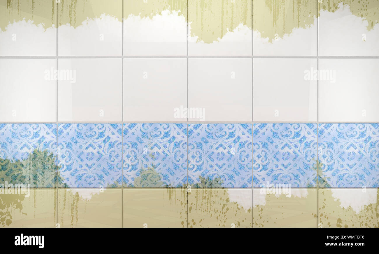 background cleaning concept and housework.Clean tile wall bathroom ...