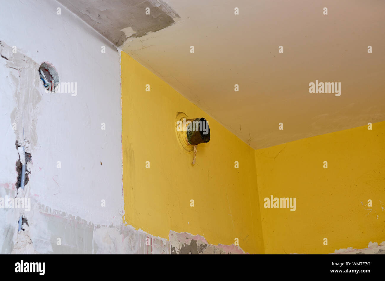 Old air ventilation pipe during renovation works in an apartment Stock ...